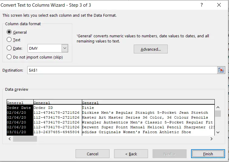 Convert Text To Columns Excel Step3 Ru tab tv